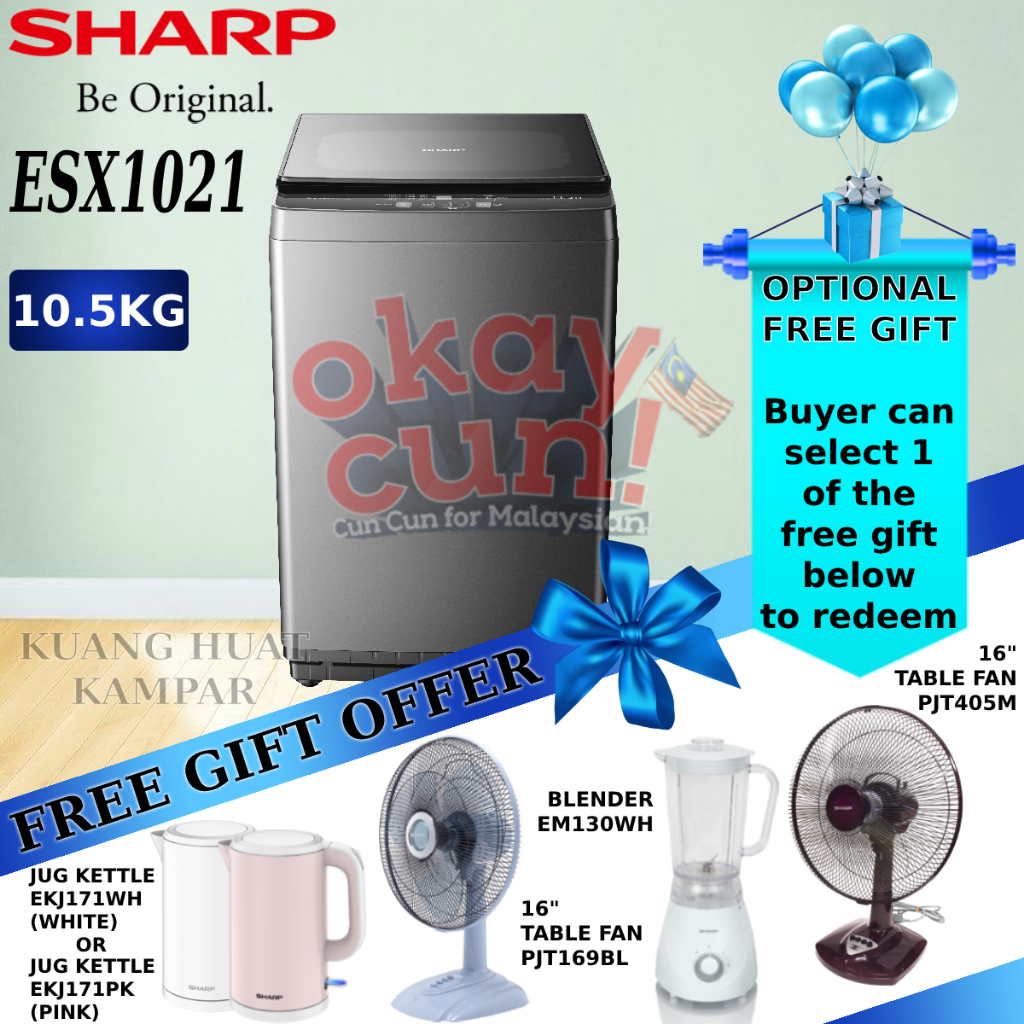 SHARP 10.5KG TOP LOADING WASHING MACHINE ESX1021 | Shopee Malaysia