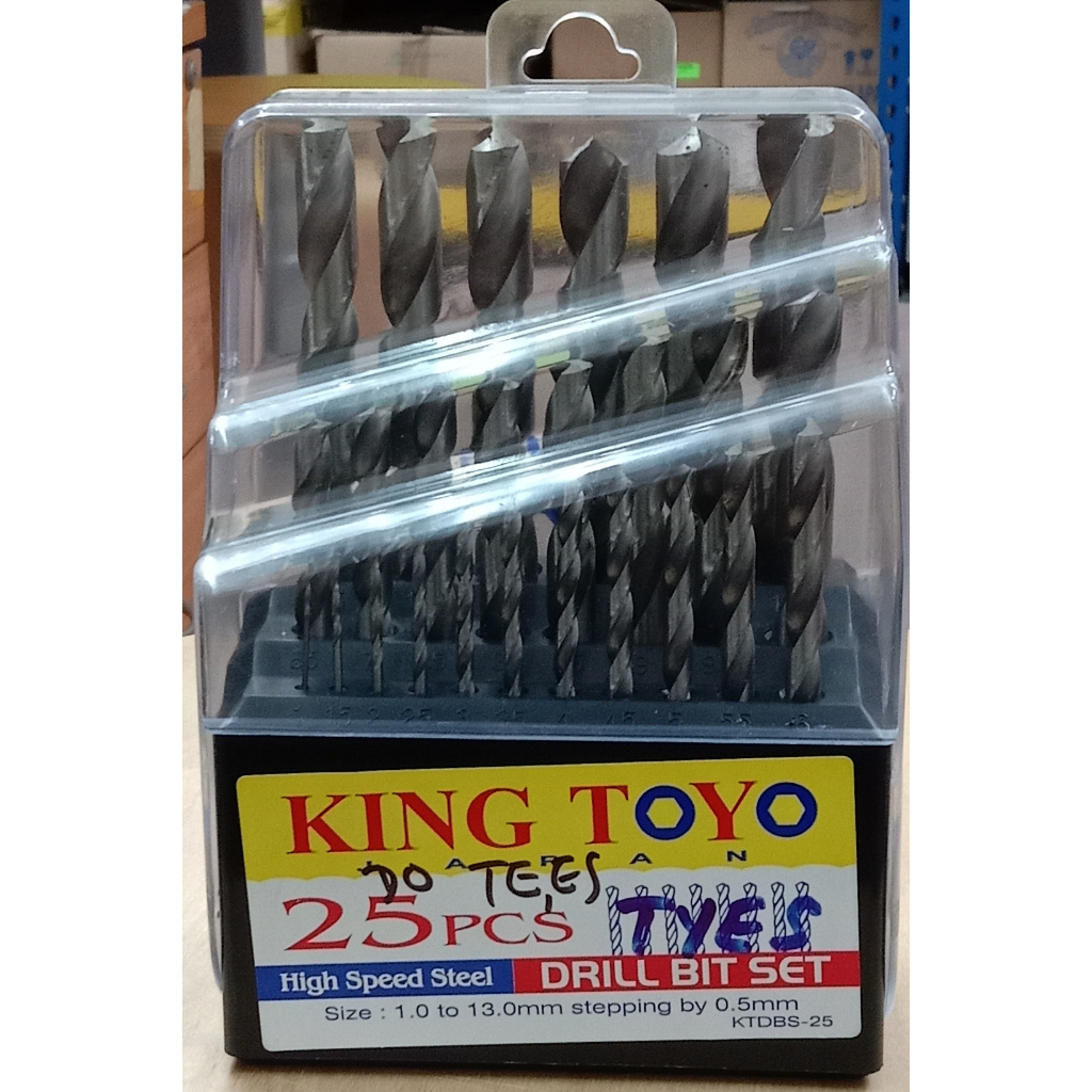 ORIGINAL KINGTOYO 1MM - 13MM HSS DRILL BIT SET (25PCS) | Shopee Malaysia