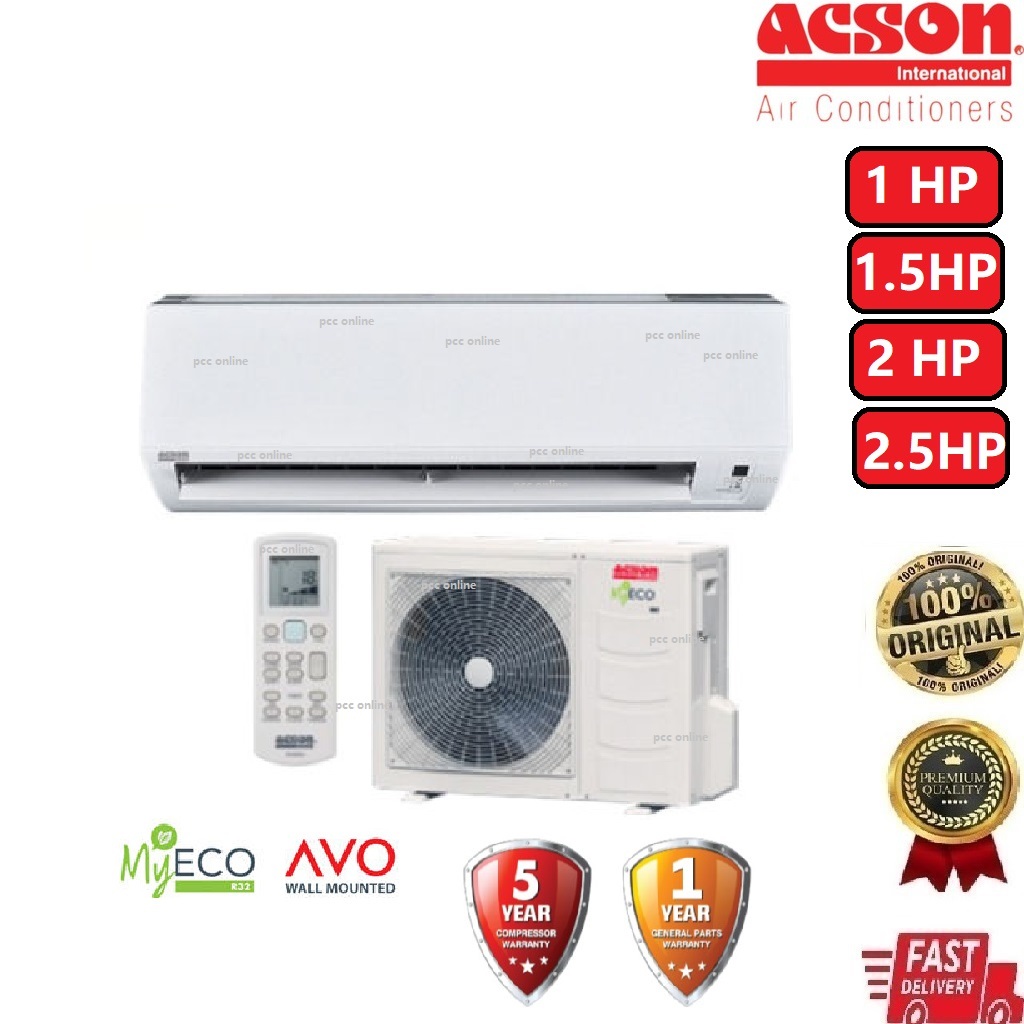 ACSON A3WM/A3LC Air-Conditioner AVO Non-Inverter Aircond R32 1.0HP 1 ...