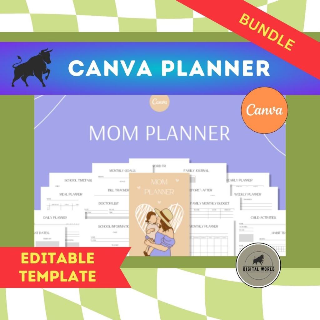Canva Mommy Planner | Mom Planner | Canva Planner Template | Editable ...