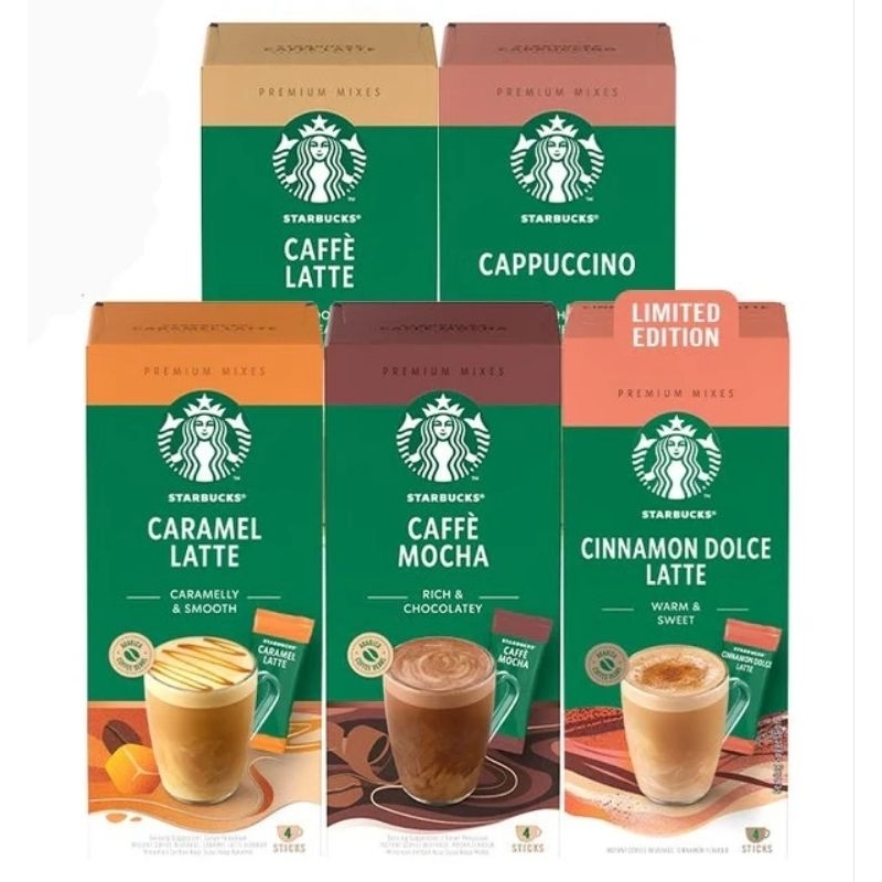 【Ready Stock】Starbucks Premium Mixes 3 in 1 Cappuccino Mocha Caramel ...