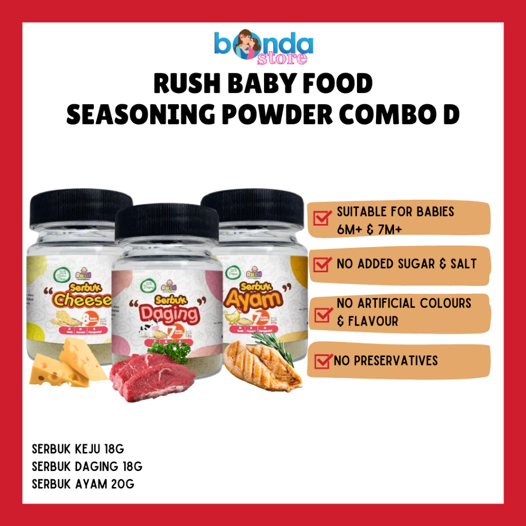 RUSH BABY SEASONING POWDER Serbuk Perasa Semulajadi Makanan Bayi ...