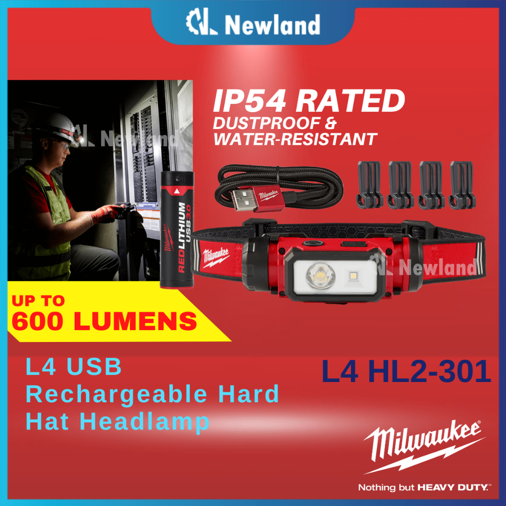 Milwaukee Headlamp / IR HL450 Internal Rechargeable Headlamp (450 Lumen ...