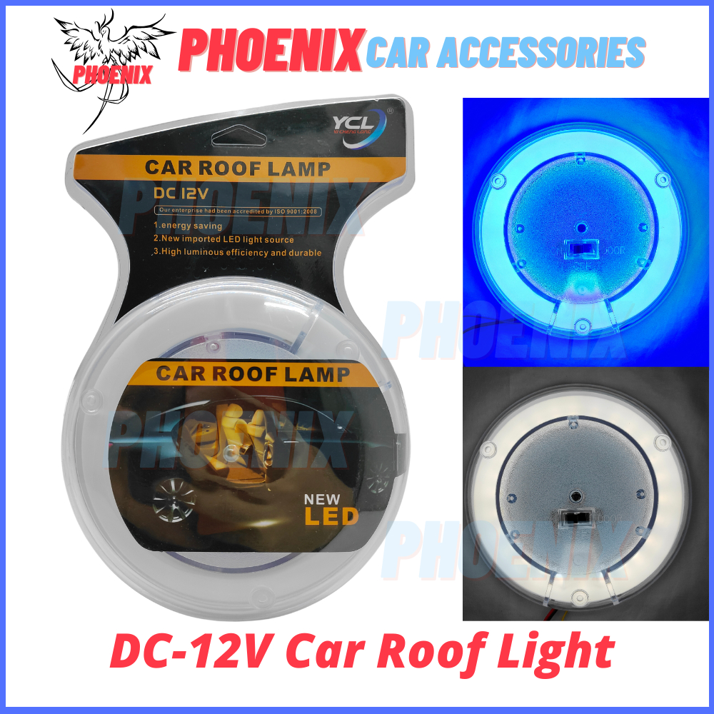 YCL-627A 15CM Car LED Roof Lamp WHITE/BLUE 12V Circle Round Ceiling ...