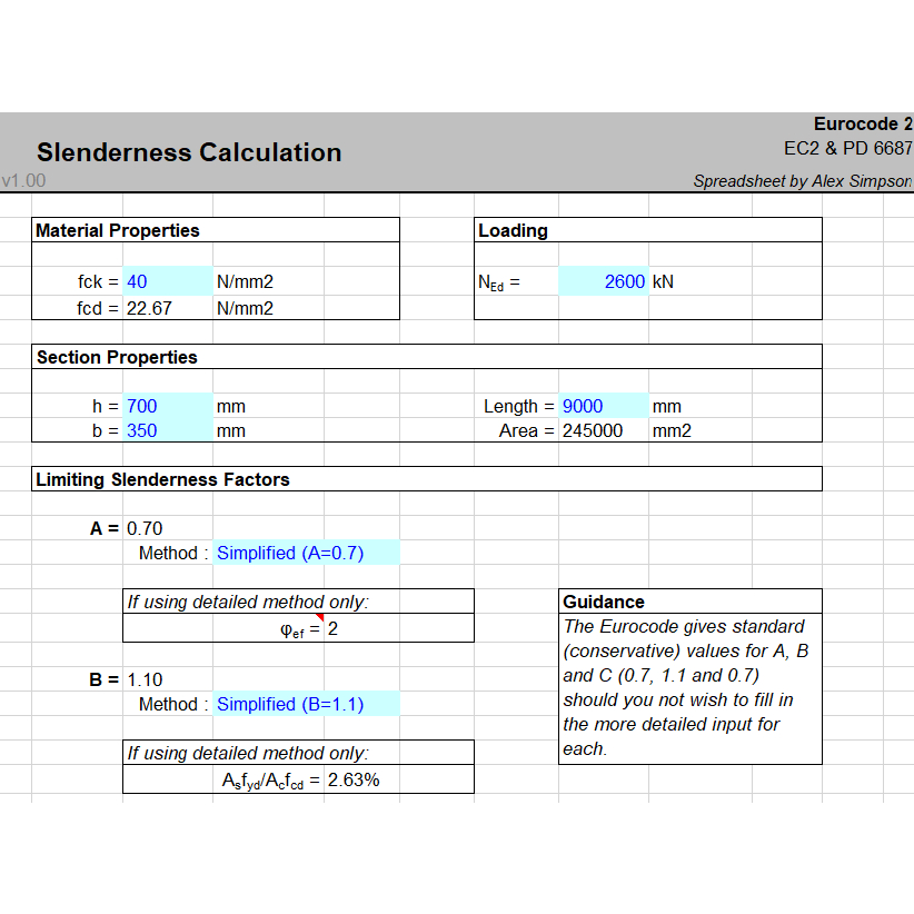 Slenderness Calculation Design Spreadsheet on Eurocode 2 | Shopee Malaysia