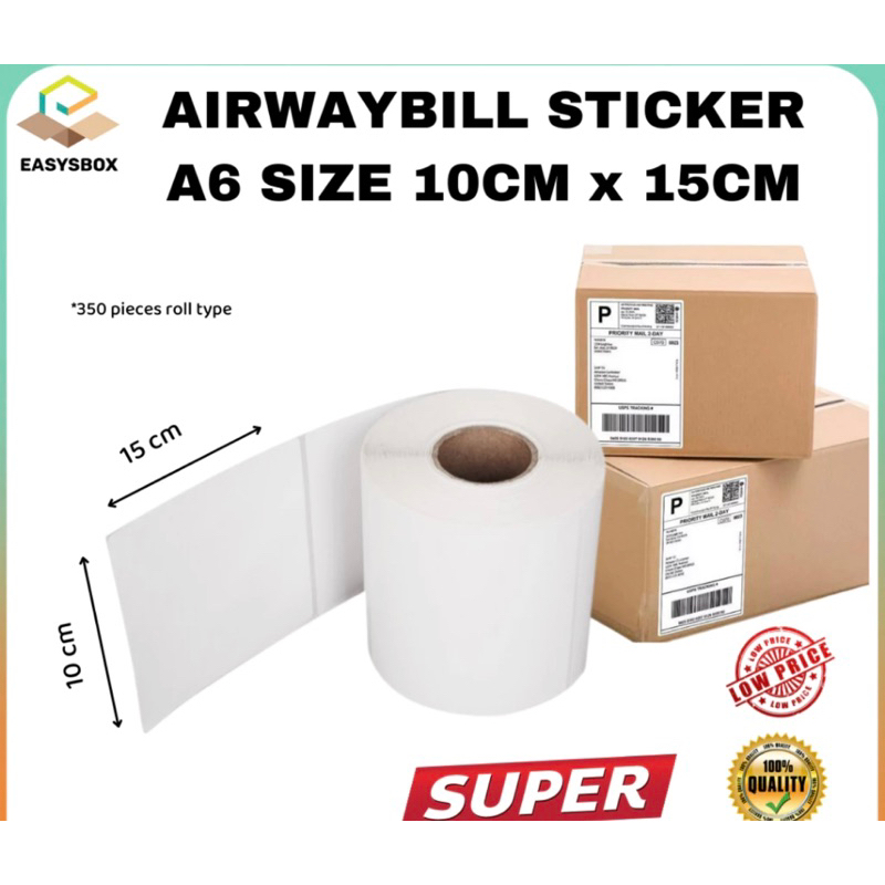 A6 Thermal Sticker Thermal Paper Shopee Tiktok Waybill Shipping Label ...