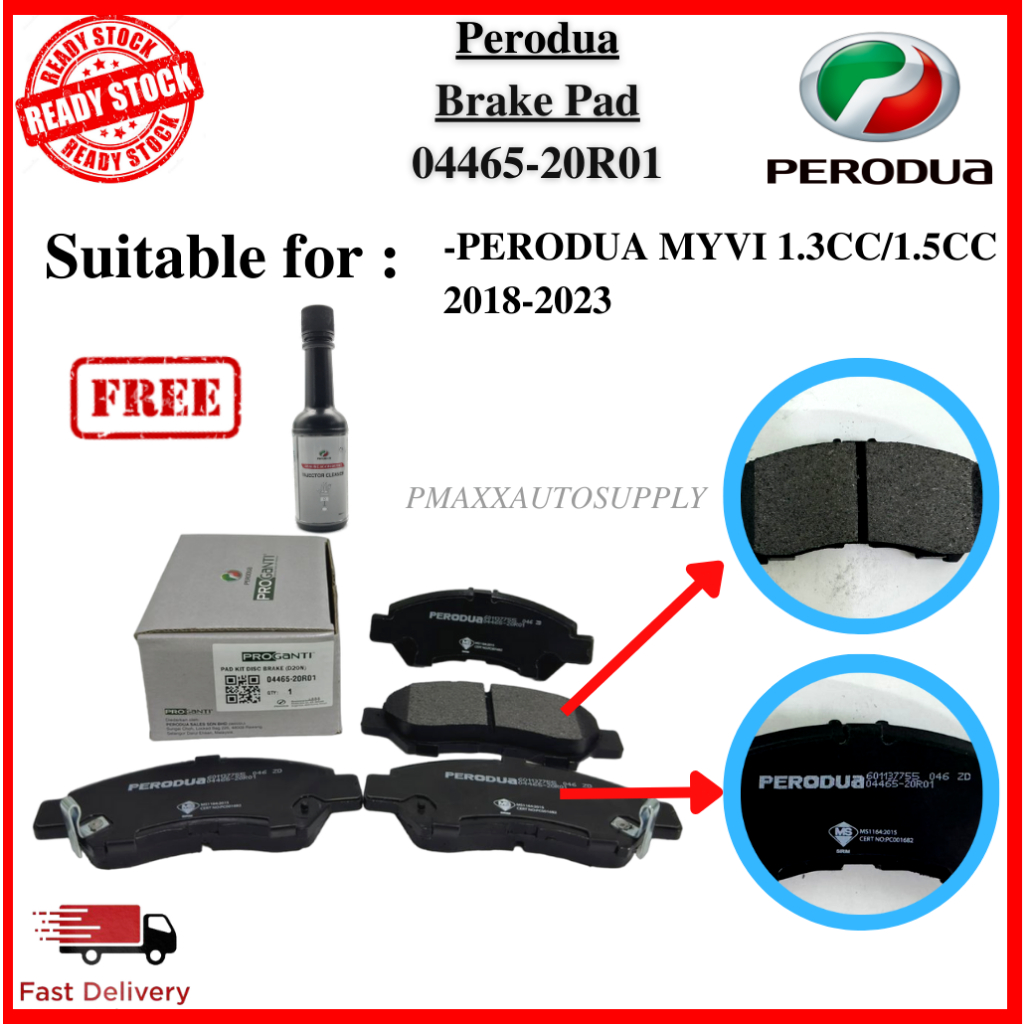 PERDODUA MYVI D20N 2018-2023 YEARS FRONT BRAKE PAD PROGANTI/04465-20R01 ...