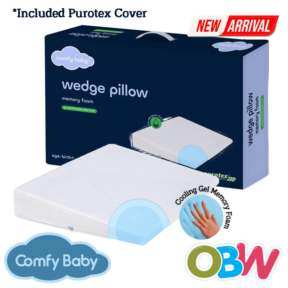Comfy Baby Cooling Purotex Baby Wedge Pillow | Memory Foam Baby Pillow ...