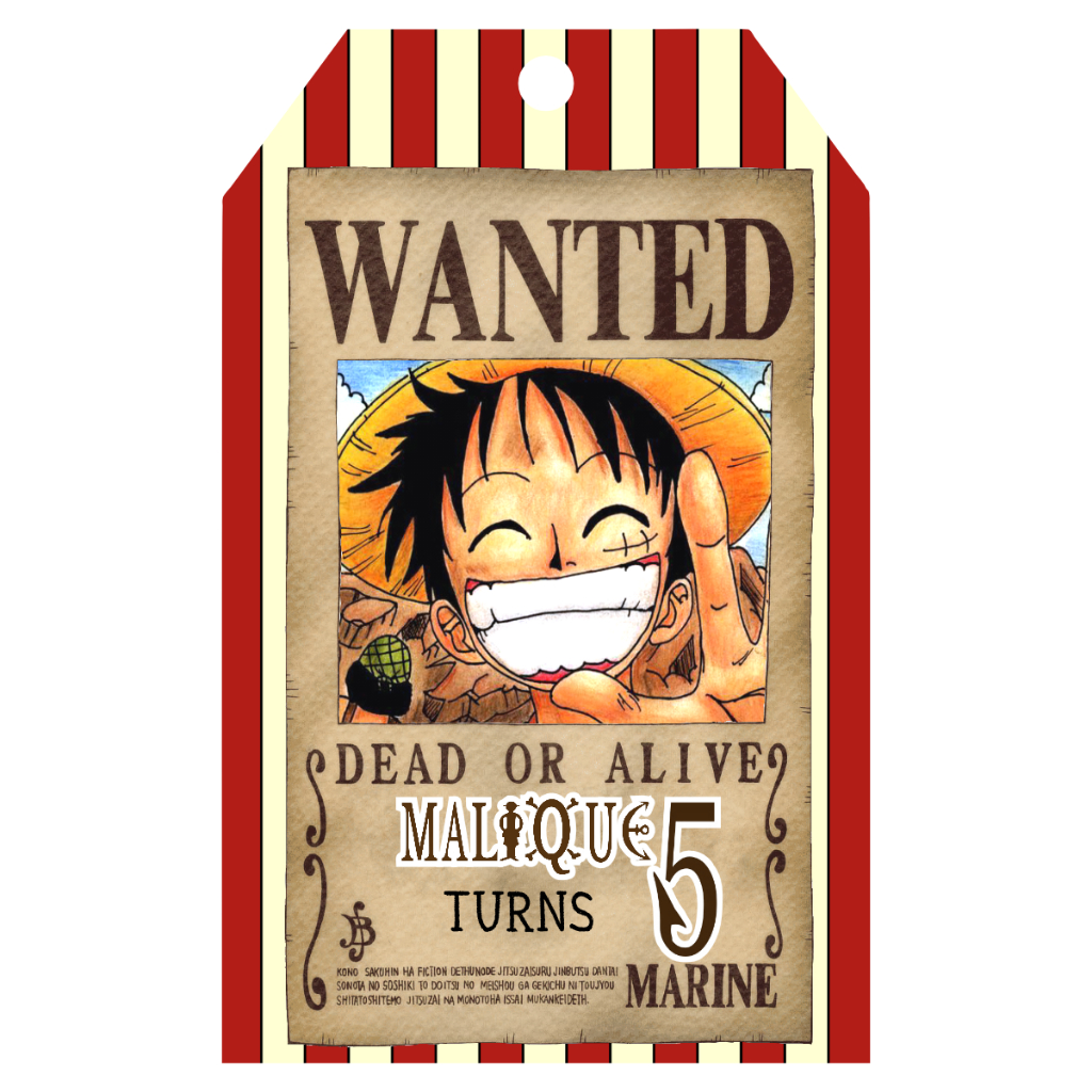 One Piece Monkey D Luffy Theme Paperbag Chipbag Birthday Stickers ...