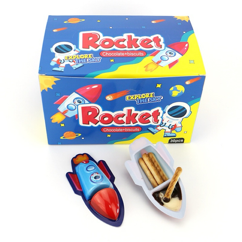 30pcs Khy Rocket Chocolate + Biscuits Halal | Shopee Malaysia