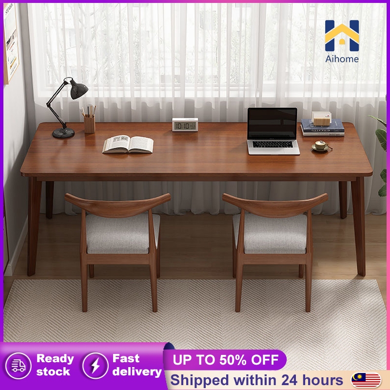 160CM Computer Table Long Student Study Desk Solid Wood Writing Desk ...
