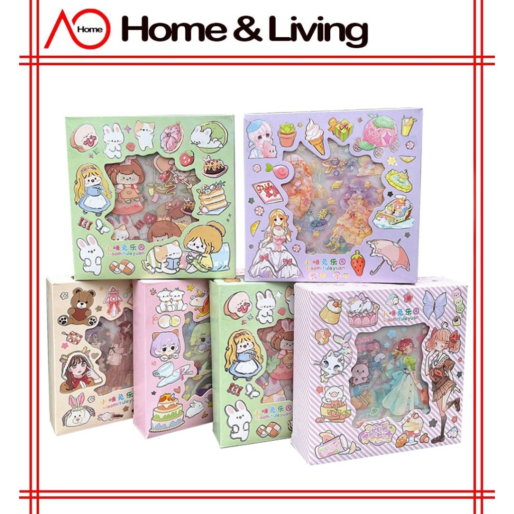 AO Home Children Waterproof Decorative Kawaii Cartoon Sticker Cute Girl ...