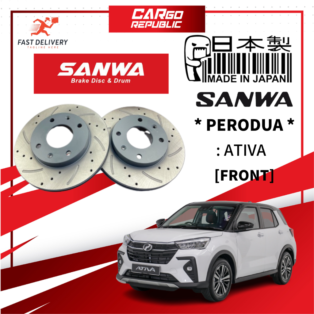 Sanwa Sport Disc Brake Rotor Perodua Ativa Front (Depan) Slotted ...