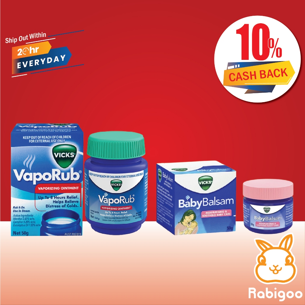 [CASHBACK 10%] Vicks Vaporub (Inhaler / Baby Balsam) | Shopee Malaysia
