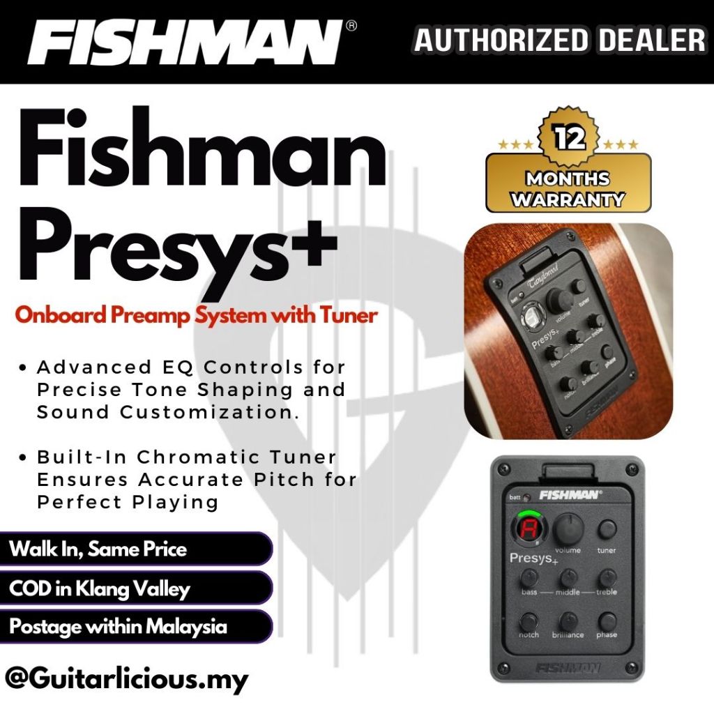 Fishman Presys+ Onboard Preamp and Pickup System with Tuner (F04-PRO-PSY-201) | Shopee Malaysia