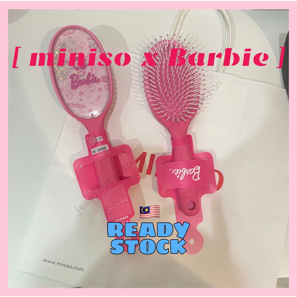 Ready Stock / MINISO x Barbie Air Comb / Sparkle Shiny Pink Comb Makeup ...