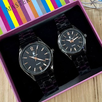 Original Master-Polo Watch Couple set Men & Women Stainless Steel Watch ...
