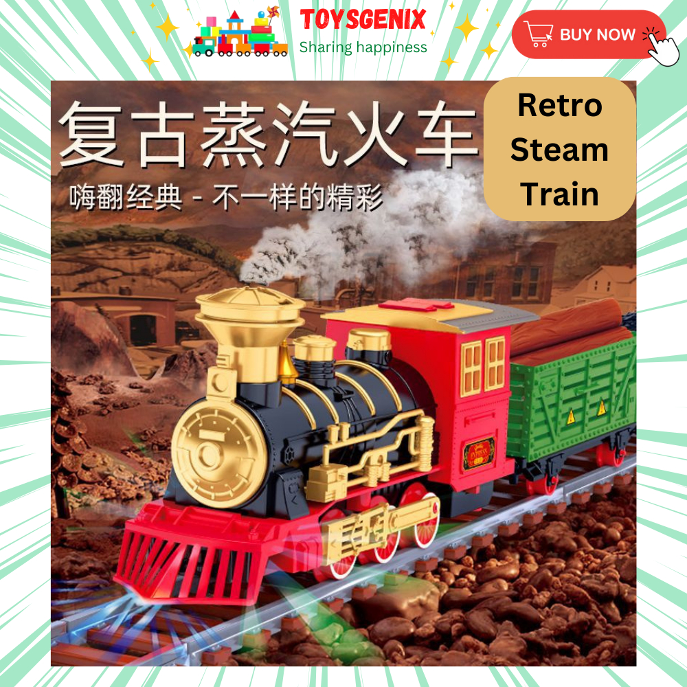 ToysgeniX Gift For Kids Toys Retro Steam Train Toys Set Classic Railway ...