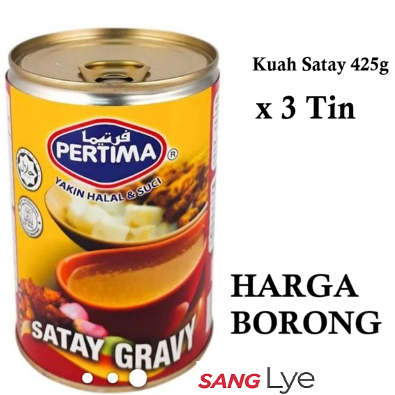 PERTIMA Kuah Sate 425G X 3 Tin(Harga Borong)(Produk Muslim) | Shopee ...