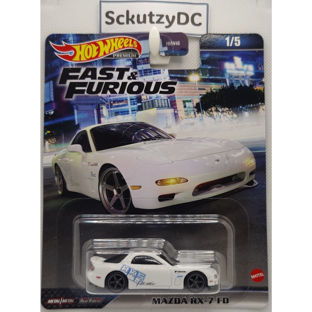 Hotwheels Premium Fast & Furious Mazda RX7 FD White HKS (Free Protector ...