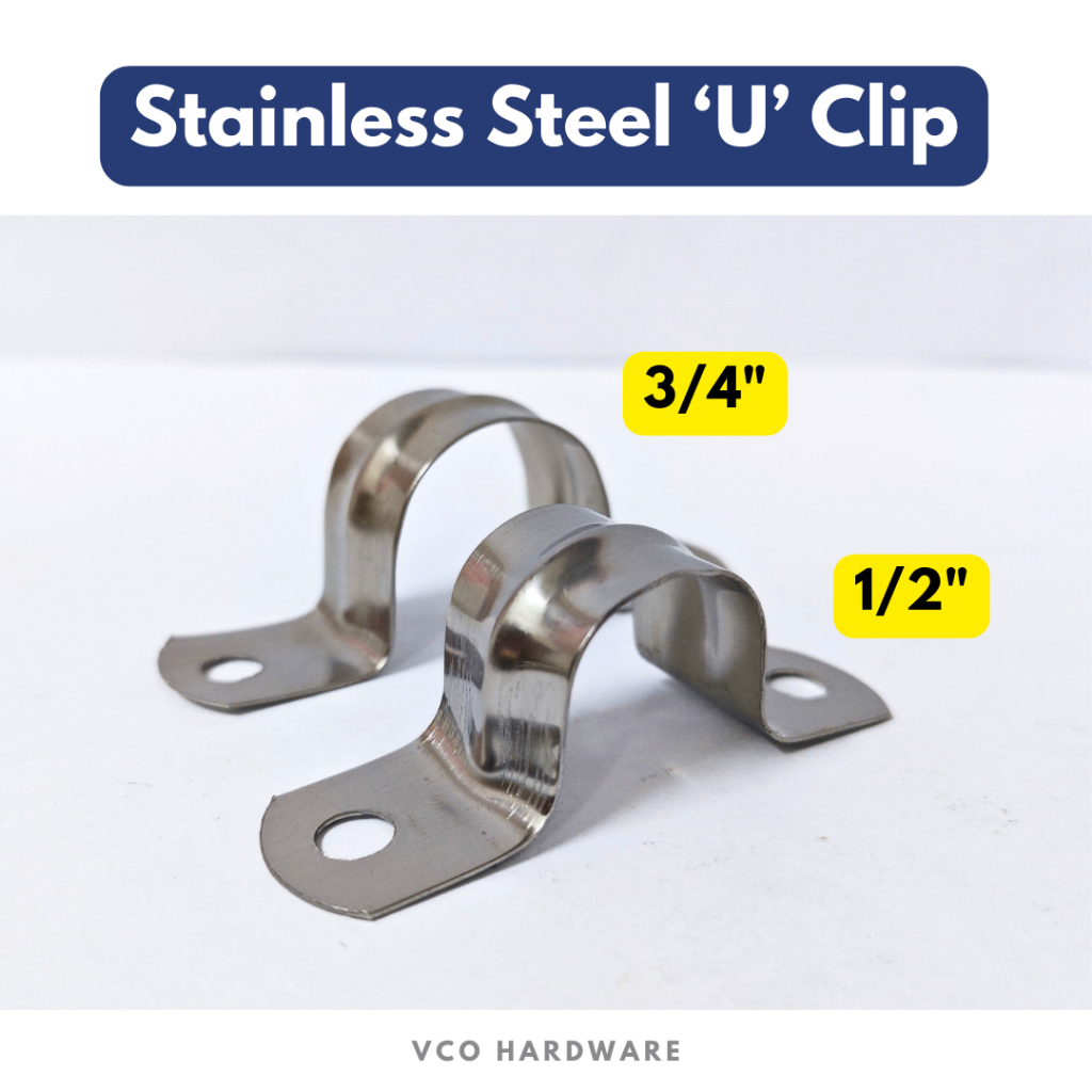 Stainless Steel SUS 304 U Clip Pipe Clip/Saddle Conduit for PVC Pipe/Saddle Pipe Clip/ 1/2" 3/4 ...