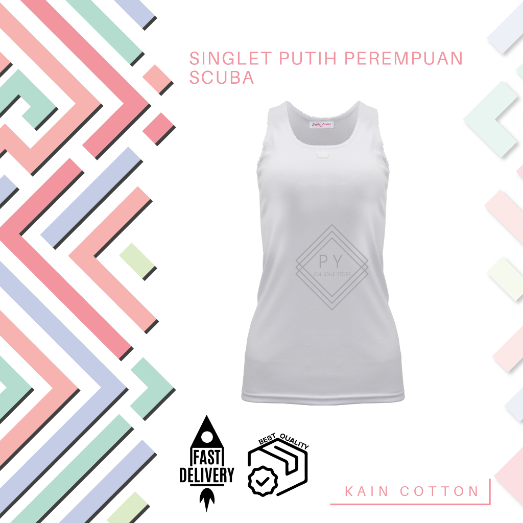 Original SCUBA Girls Singlet White/Skin Color SCUBA Singlet Perempuan ...