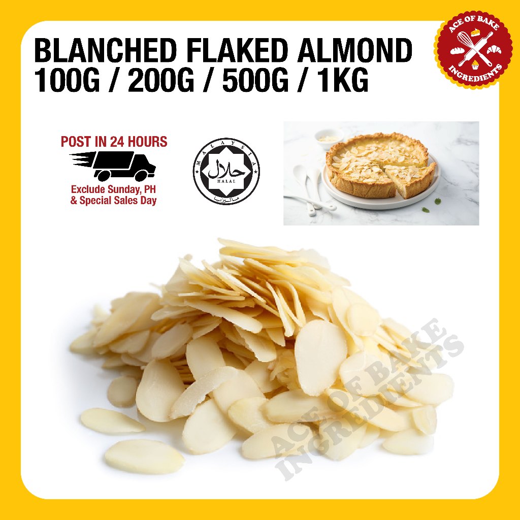 Blanched Flaked Almond 100g / 200g / 500g / 1kg | Shopee Malaysia