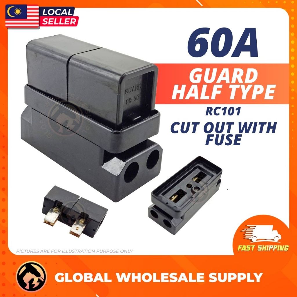 Guard (TNB) Rc101 60 Amp (Half Type) Ac250v Cut Out With Fuse Complete ...