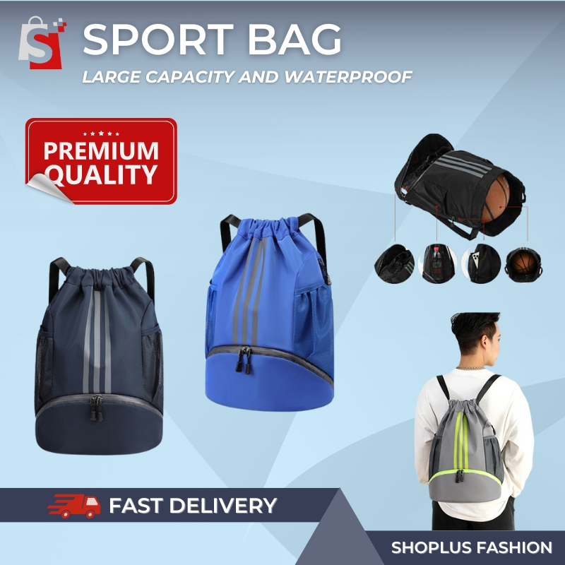 【SHOPLUS】Sport Bag Beg Sukan Backpack Waterproof Beg Galas Lelaki Gym ...