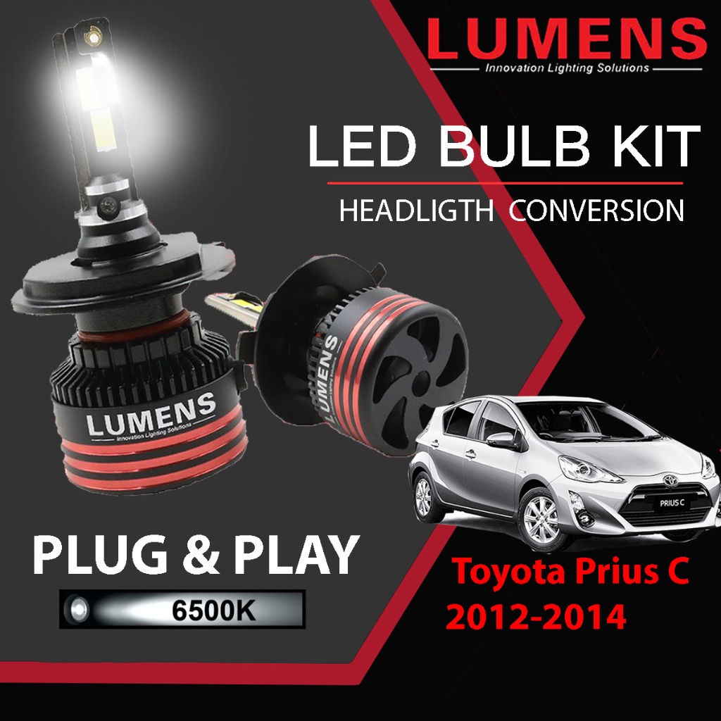 Toyota Prius C 2012-2014- LUMENS Car Lighting 6500K 12V/24V 76W 5000LM ...