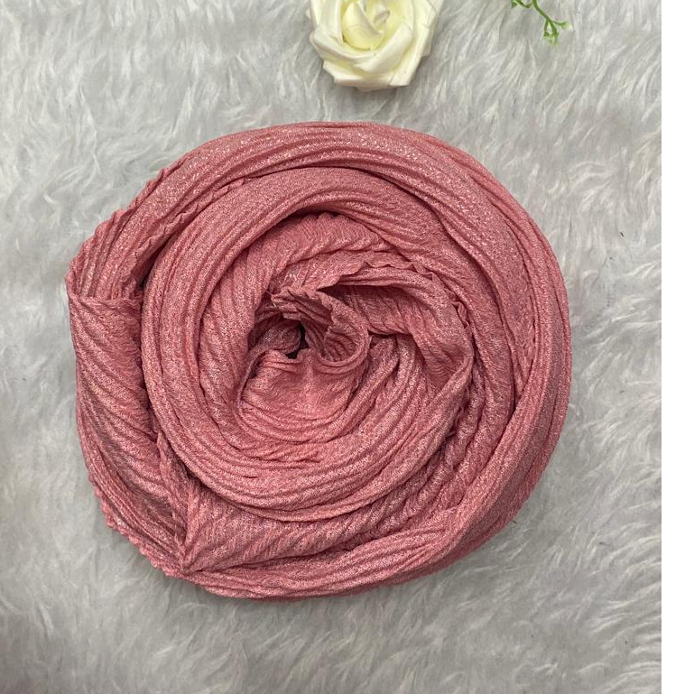 Restock Bidang 45 Tudung Bawal Cornskin Shimring Chiffon Crush Full ...