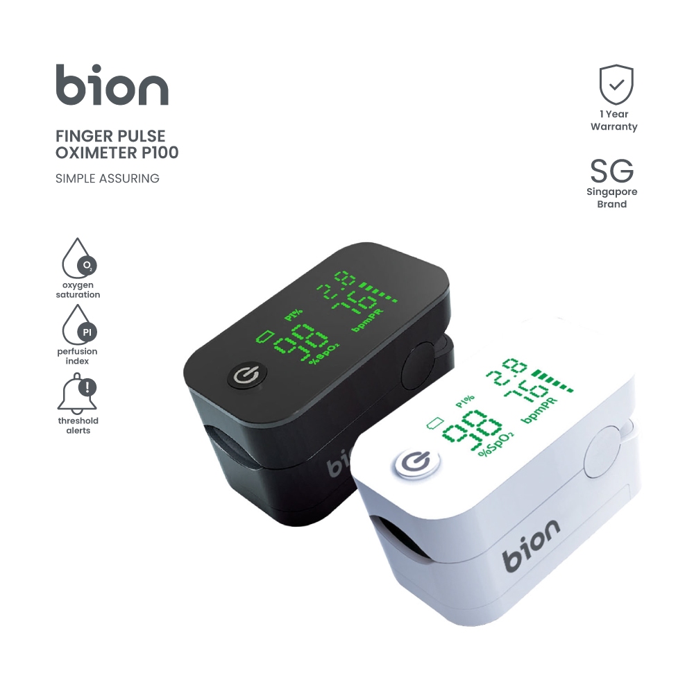 Bion Finger Pulse Oximeter P100 | MDA Approved SpO2 Pulse Rate Clear ...