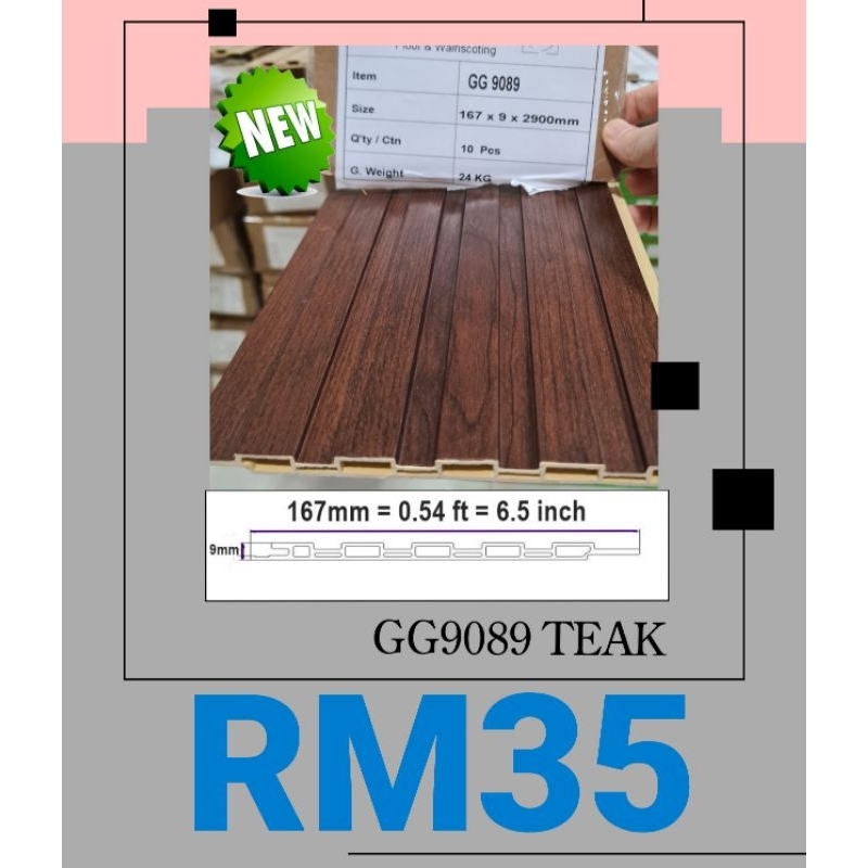 NEW Fluted Wall Panel/9.5FT/Dark Teak/dinding decor | Shopee Malaysia
