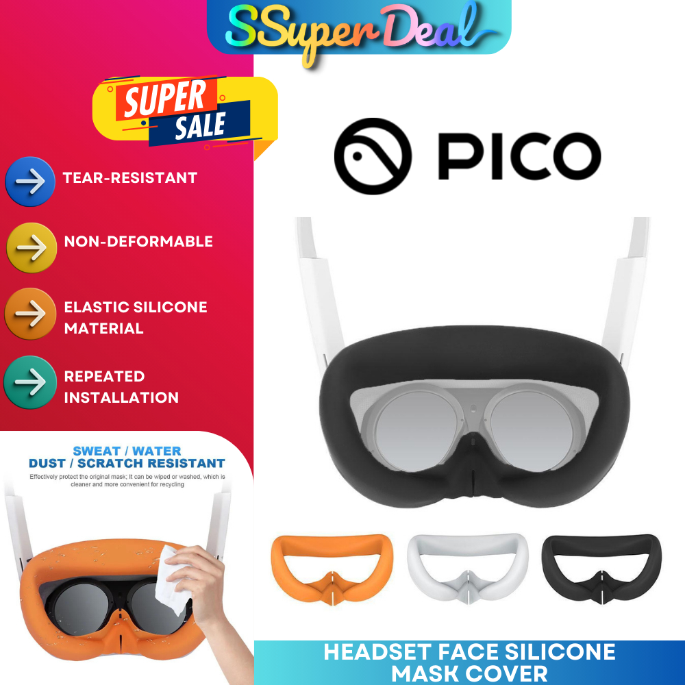 (VR PICO 4) VR Headset Face Silicone Mask Cover PICO 4 Anti-Leakage ...
