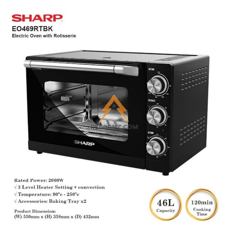 Sharp Electric Oven | Ketuhar Elektrik 46L EO469RTBK | Shopee Malaysia