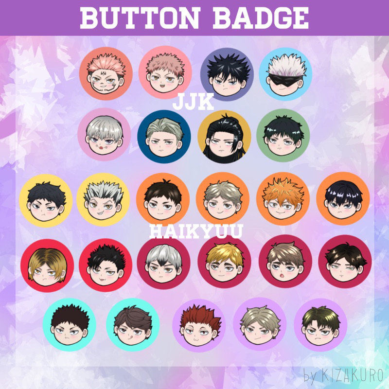[JUJUTSU KAISEN /HAIKYUU BUTTON BADGE] by KIZAKURO | Shopee Malaysia