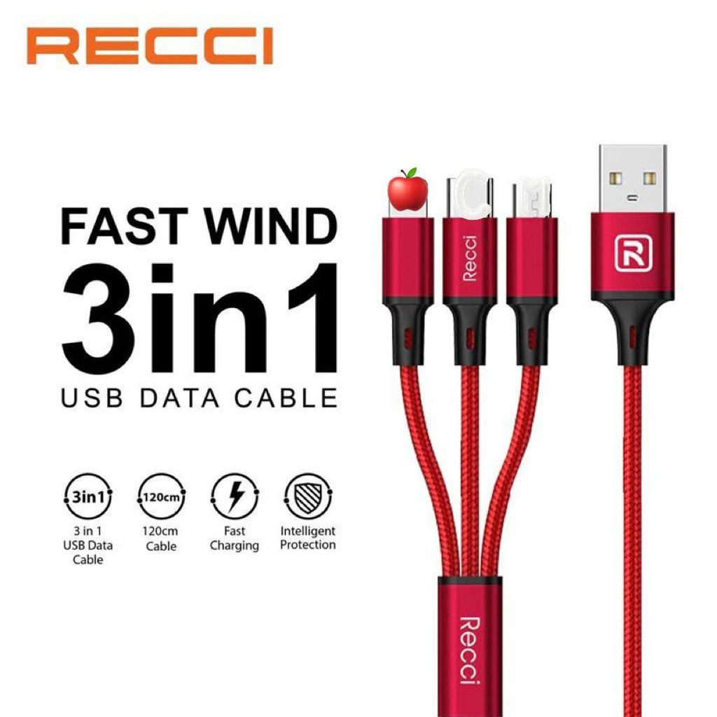 RECCI RCS-D120 L+C+M FASTWID 3IN1 USB CABLE | Shopee Malaysia