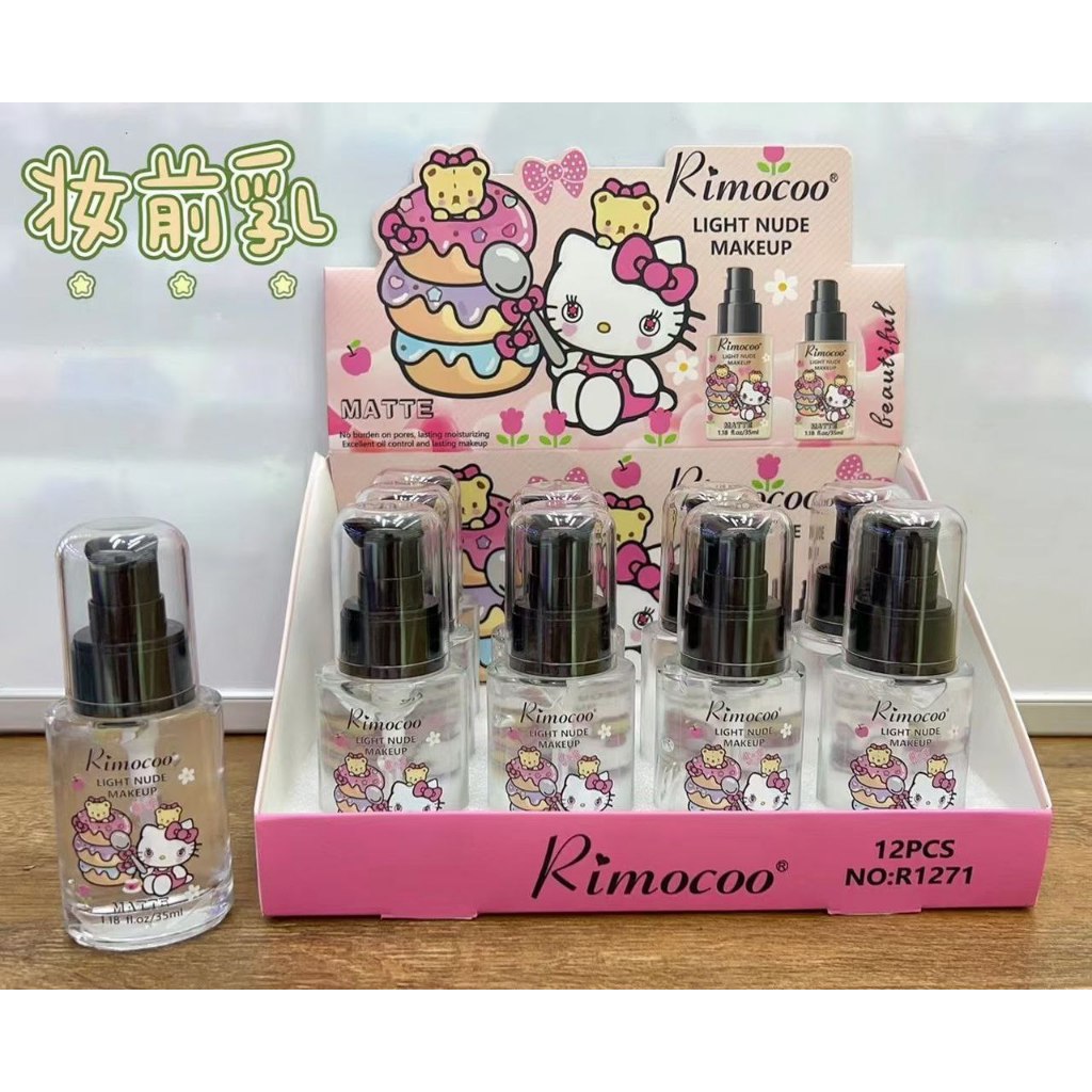 RIMOCOO LIGHT NUDE HELLO KITTY Matte Liquide PRIMER with Pump/Pam ...