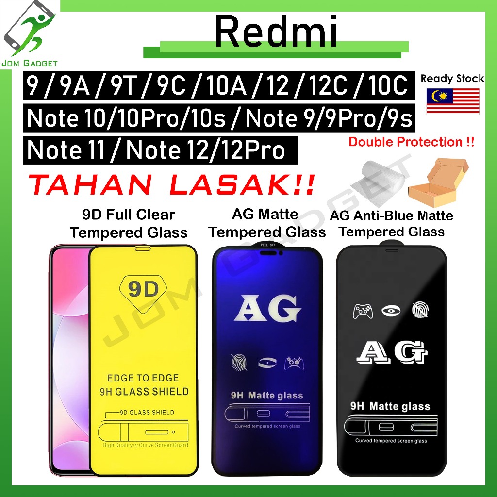 【KACA】Redmi 9 9A 9C 9T 8 8A Note 10 10Pro 10s 9 9Pro 9s 8Pro Tempered Glass Screen Protector 9D ...