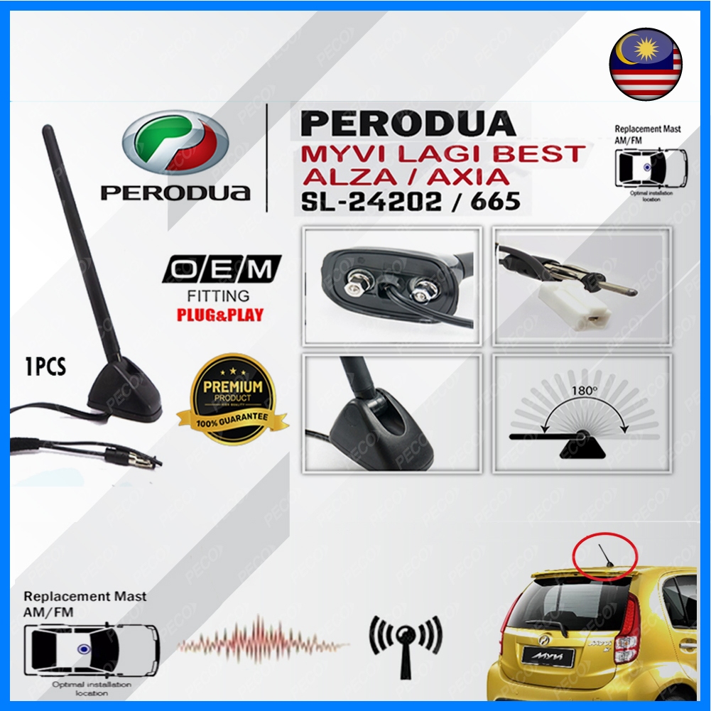 Myvi Lagi Best / Myvi Old / Alza / Axia FM Aerial Antenna with Base ...