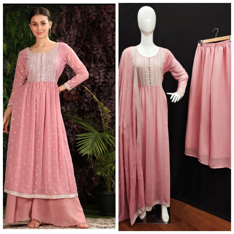 READY MADE DESIGNER LOOK PARTY WEAR FUNCTION SALWAR SUIT WITH GEORGETTE ...