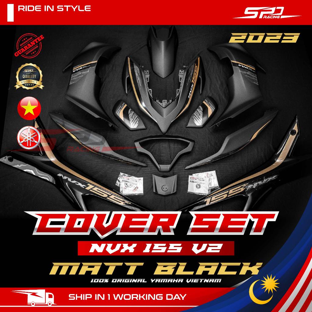 Cover Set for NVX V2 ( Matt Black + Gold Strike 2023 ) 100% ORIGINAL ...