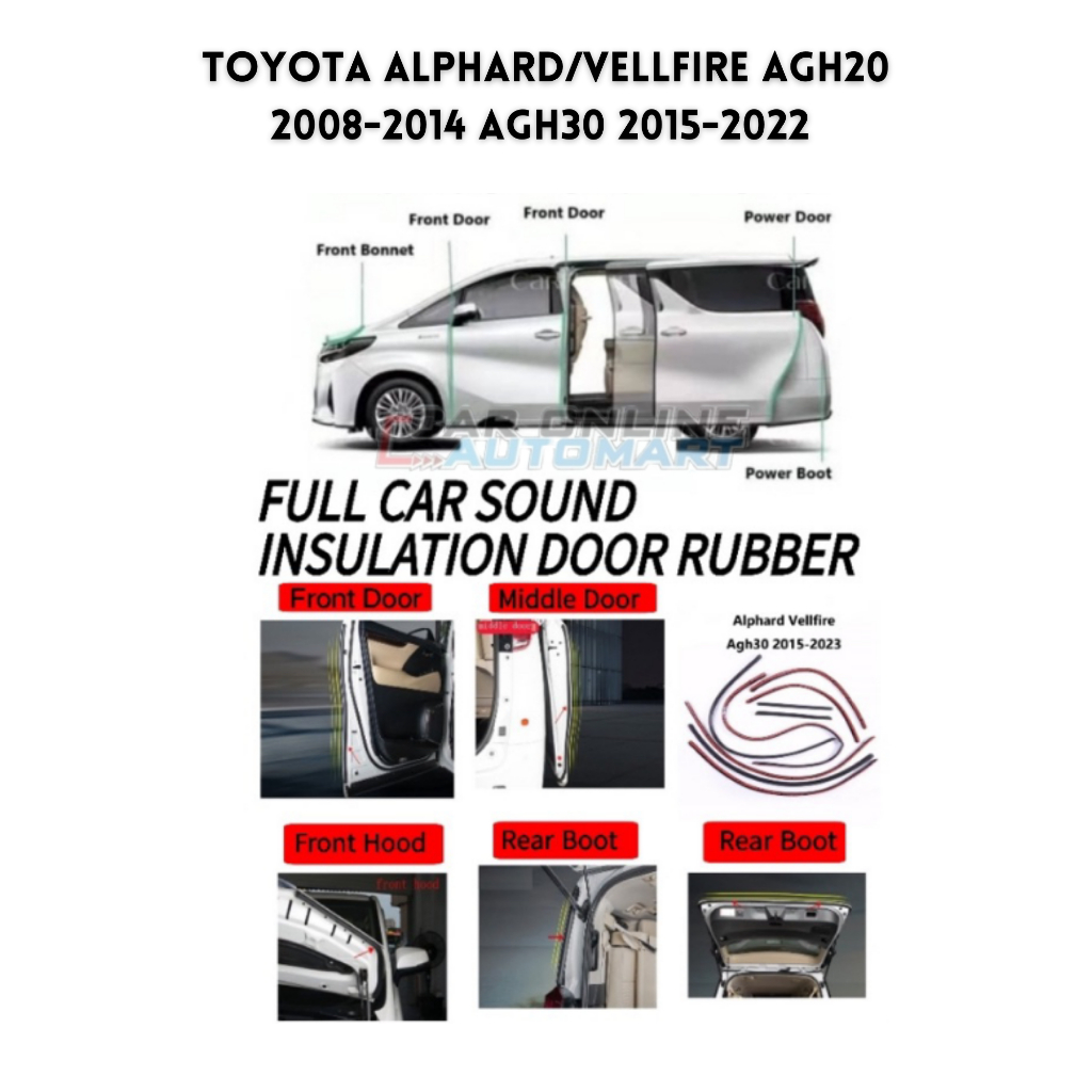Toyota Alphard Vellfire AGH30 AGH40 2015-present Full Car Seal ...
