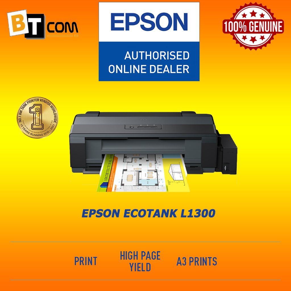 (PRE-ORDER 14DAYS) Epson EcoTank L1300 A3 Ink Tank Printer | Shopee ...