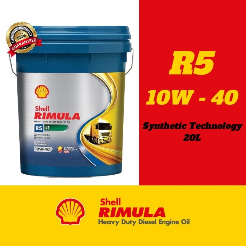 Shell Rimula R5 LE 10W-40 (20L) Semi Synthetic HDEO UHPD Minyak Hitam ...