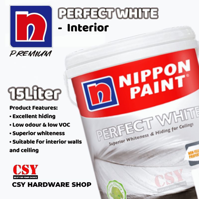 NIPPON PAINT Perfect White 15 Liter / Cat Siling Kapur | Shopee Malaysia