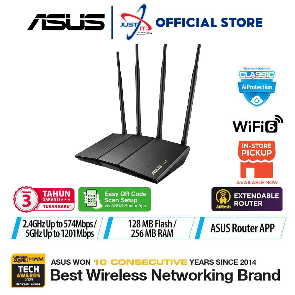 ASUS RT-AX1800HP V2 AX1800 Dual Band Wi-Fi 6 System | Shopee Malaysia