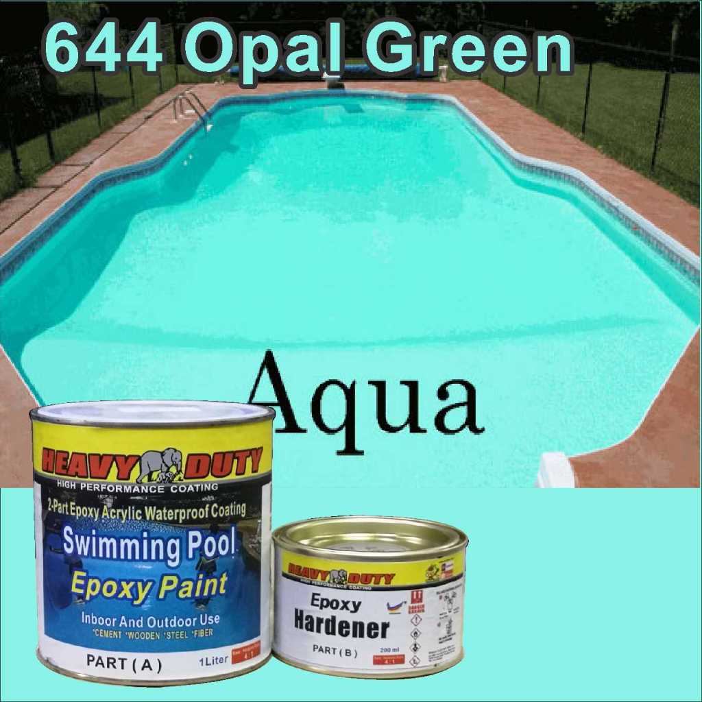 644 OPAL GREEN ( 1L OR 5L ) Swimming Pool Epoxy Paint, Cat Kolam High ...