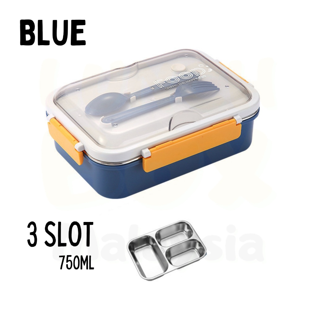 Lunch Box 🇲🇾 SUS 304 Stainless Steel Lunch Box set with Spoon & Folk ...