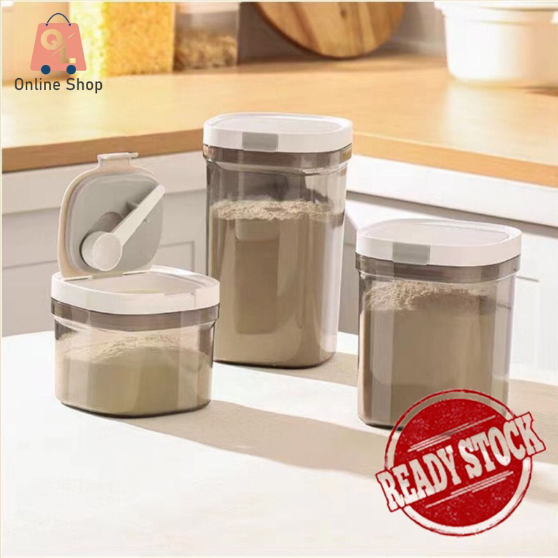 Airtight Container Milk Powder Jar Storage Free Scraper Spoon Reusable ...